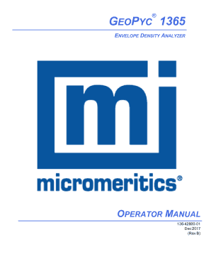 Fillable Online 1365 GeoPyc Operator Manual. 1365 GeoPyc Operator ...