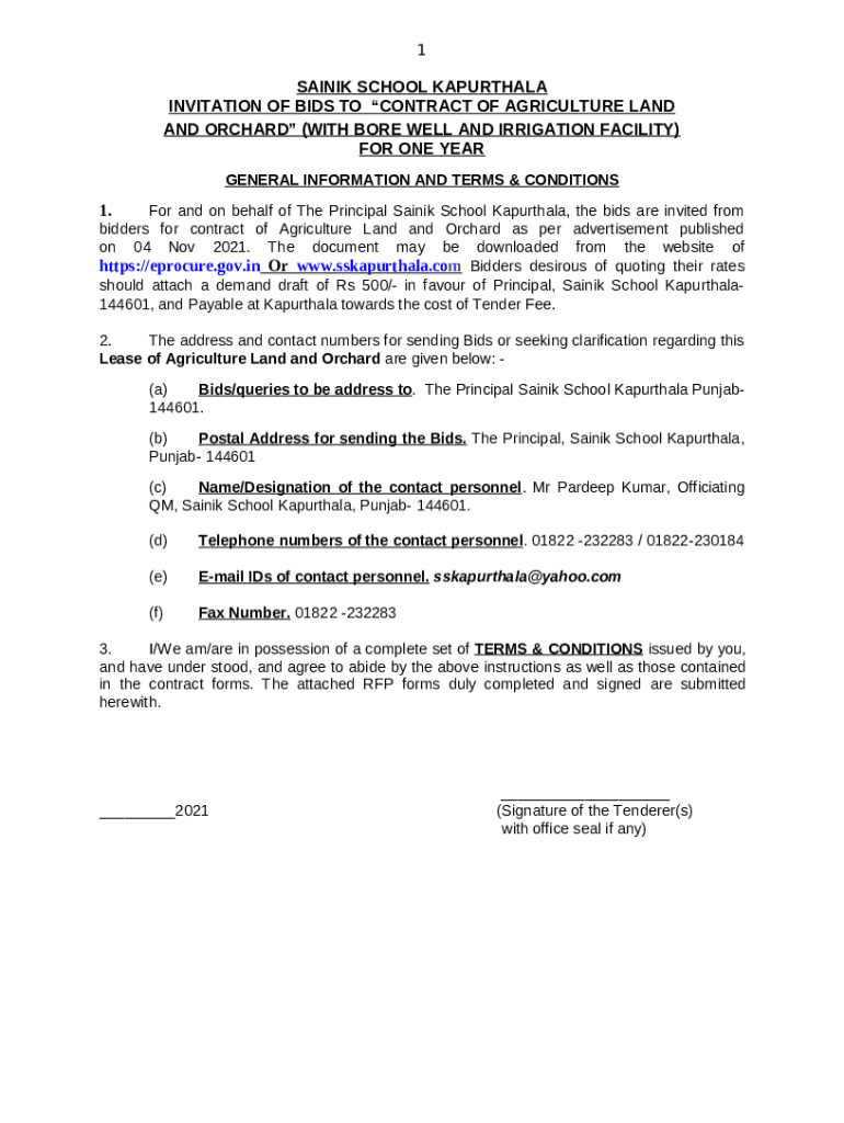 general ination and terms & conditions Doc Template | pdfFiller