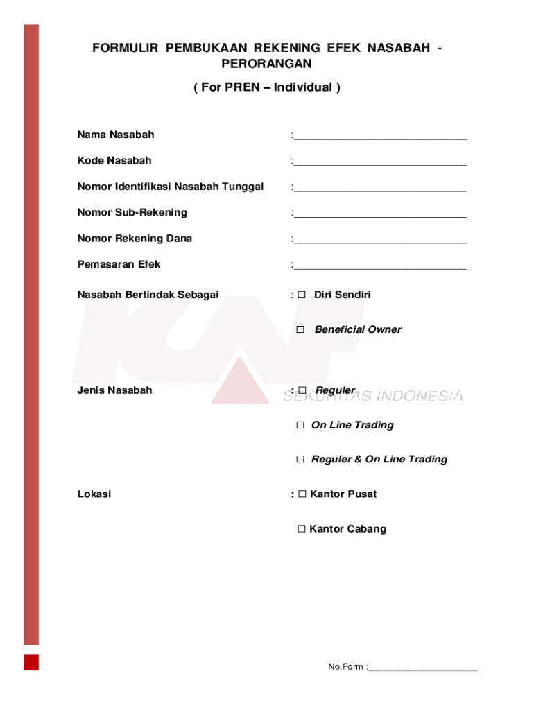 Fillable Online Rekening Dana Nasabah - E-form BRI Fax Email Print ...