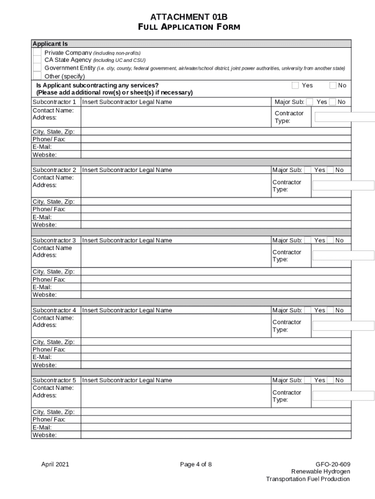 Attachment 1 Full Application Doc Template | pdfFiller