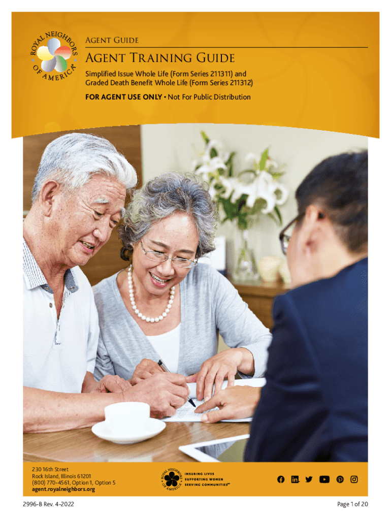 Fillable Online Royal Neighbors SIWL-GDB Field Guide, For Agent Use ...