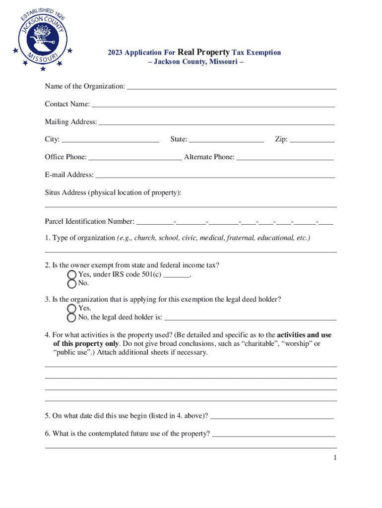 Fillable Online 2023 Application For Real Property Tax Exemption Fax ...