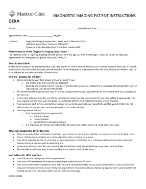 Fillable Online DIAGNOSTIC IMAGING PATIENT INSTRUCTIONS PET/CT ... Fax Email Print - pdfFiller