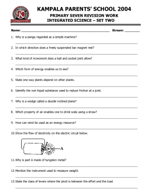 Fillable Online PRIMARY SEVEN REVISION WORK Fax Email Print - pdfFiller