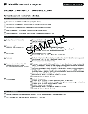 Fillable Online Account opening checklist form: Fill out & sign online ...