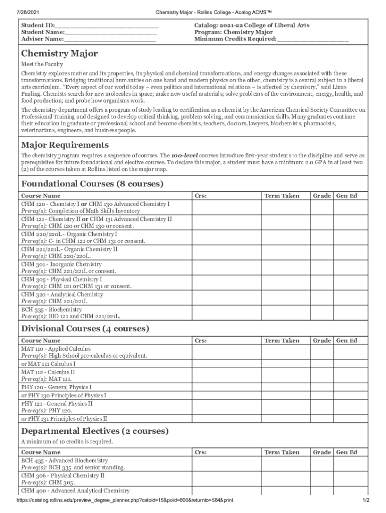 Fillable Online rpublic rollins Pre-Engineering, A.B.B.S. - Rollins College - Acalog ACMS ...