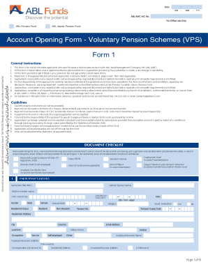 Fillable Online ABL Pension Fund Account Opening Form Fax Email Print ...