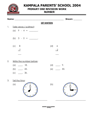 Fillable Online kampala parents' school 2004 - primary one revision ...