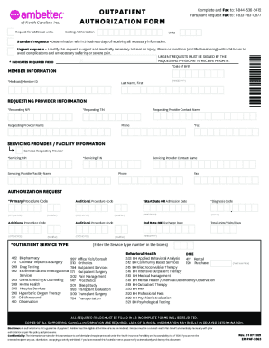 Fillable Online ER-Ambetter-5863 - Outpatient Authorization Form ...