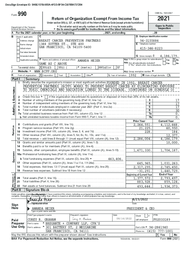 Fillable Online BCPP - 2021 Form 990 (Public Disclosure Copy) Fax Email ...
