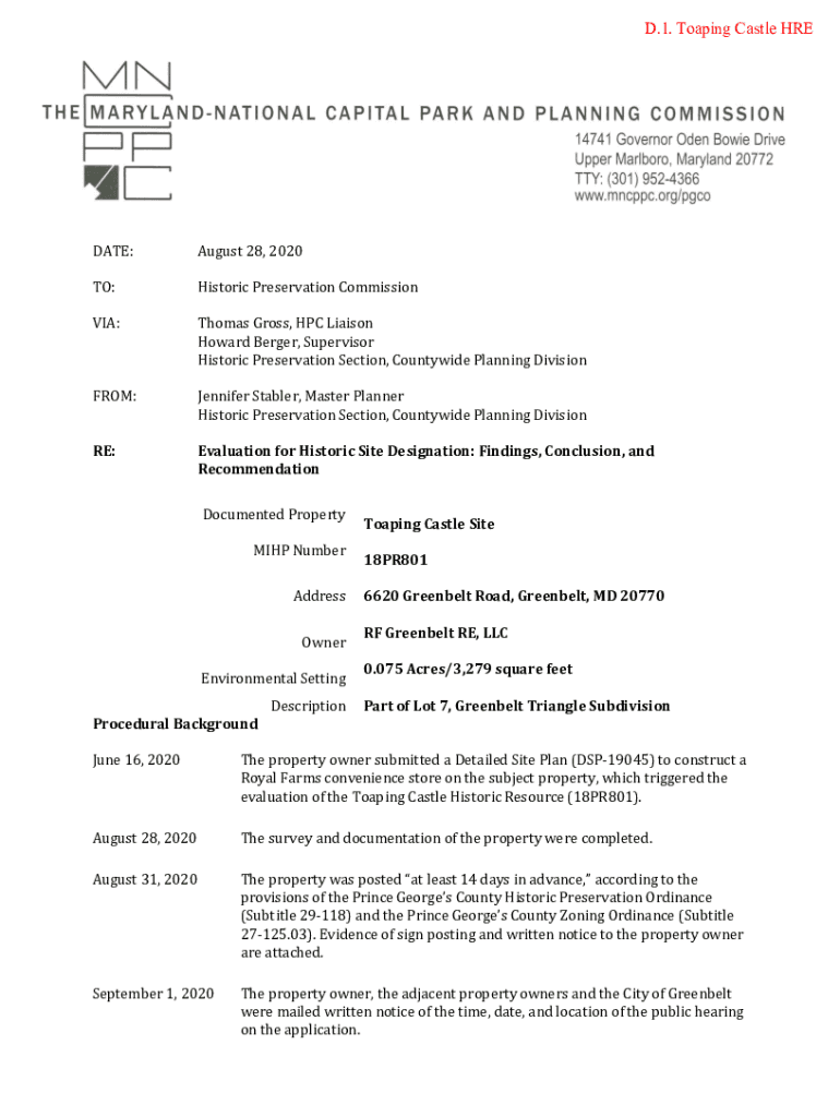 Fillable Online D.1. Toaping Castle HRE Fax Email Print - pdfFiller