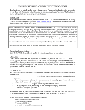 Fillable Online Property & Vehicle Damage Claim Form Fax Email Print ...