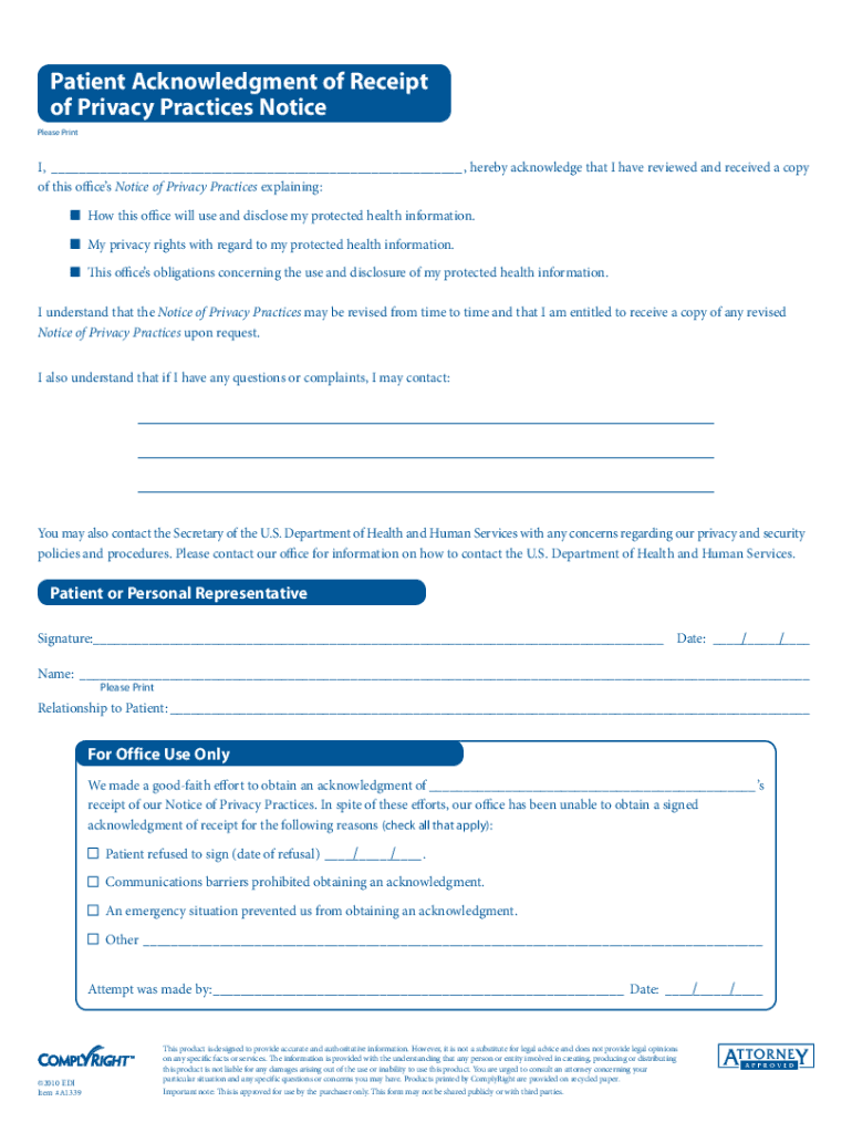 Fillable Online Patient Acknowledgment of Receipt of ... - Powder River Dental Fax Email Print ...