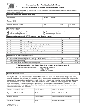 Fillable Online 470-5422 Intermediate Care Facilities for Individuals ...