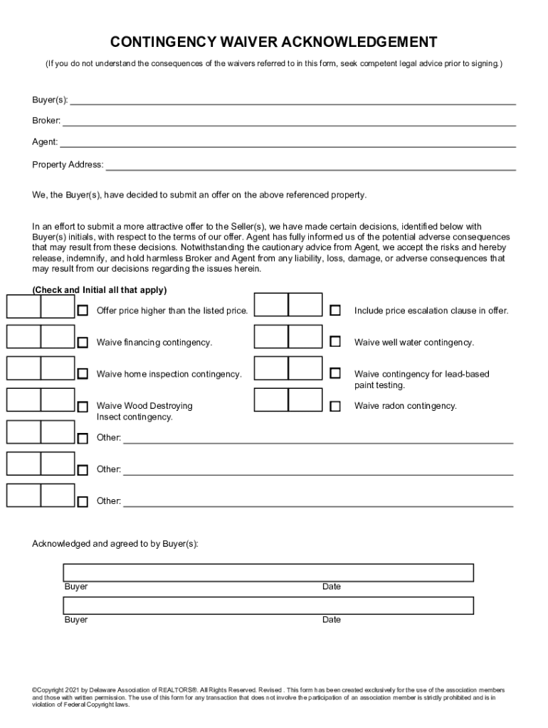 Fillable Online 5 Types Of Waiver Clauses - Contracts Counsel Fax Email ...