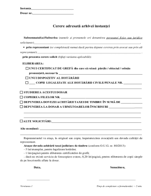 Fillable Online cerere unic arhiv i registratur format word - Portal ...