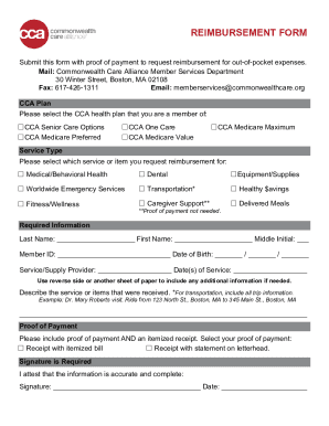 Fillable Online Claims Reconsideration - Commonwealth Care Alliance Fax ...