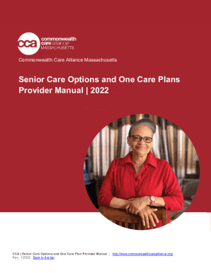 Fillable Online Senior Care Options and One Care Plans Provider Manual ...