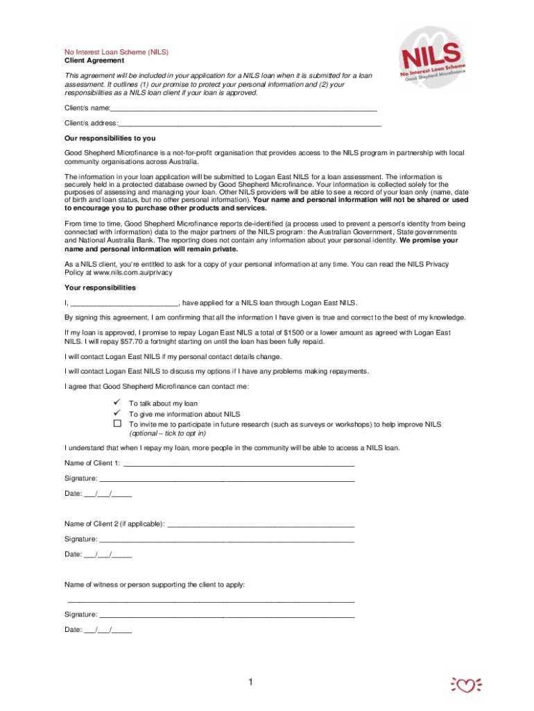 Fillable Online Find a No Interest Loans Scheme (NILS) provider ...