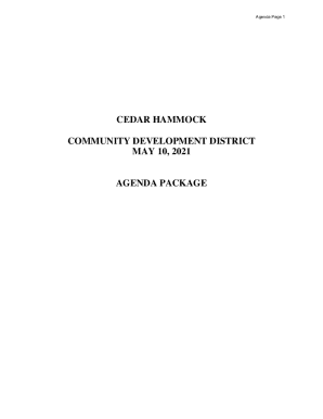 Fillable Online About the Community Development DistrictHammocks CDD ...