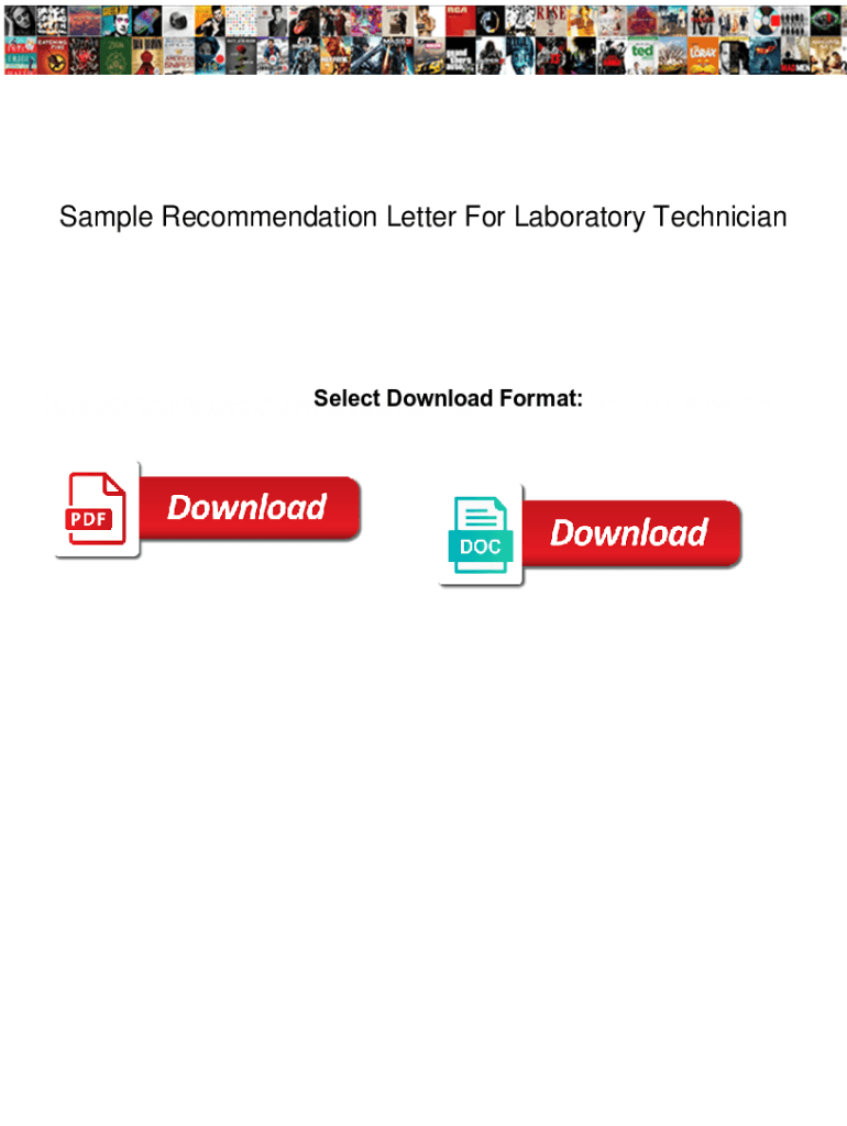 Fillable Online Sample Recommendation Letter For Laboratory Technician ...