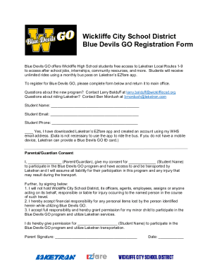 Fillable Online Wickliffe City School District Blue Devils GO ...