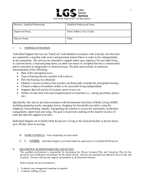 Fillable Online Supervisor(s) REPORTS TO: Designated Manager ... Fax ...