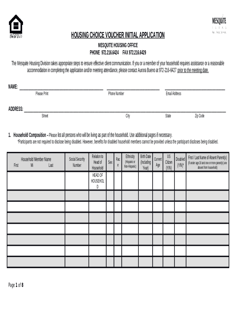 Section 8 Housing Choice Voucher Program - City of Mesquite ... Doc ...