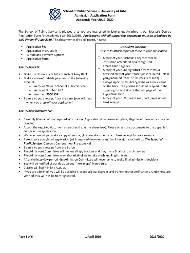 Juba University Online Application - Fill Online, Printable, Fillable ...