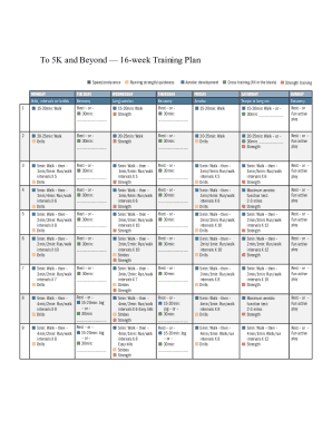 Fillable Online Couch To 5K: Complete C25K Training Plan And Running ...