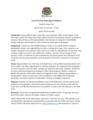 Fillable Online Apex Predators: Lesson for Kids - Quiz & Worksheet ...