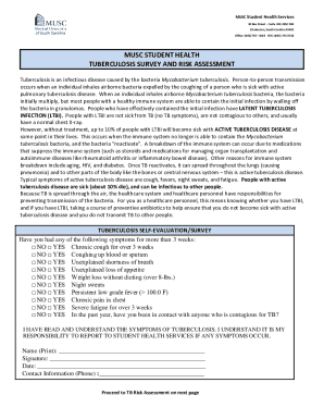 Fillable Online MUSC TB Risk Assessment Policy Fax Email Print - pdfFiller