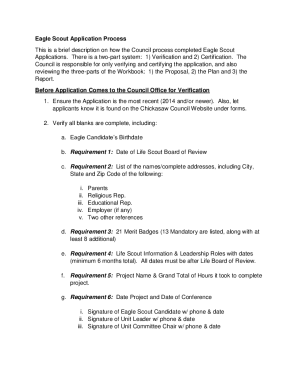 Fillable Online Eagle Scout Application Process This is a brief ...