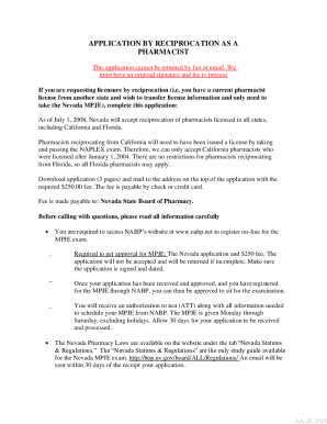 Fillable Online bop nv Reciprocal Application - Nevada State Board of Pharmacy ... Fax Email ...