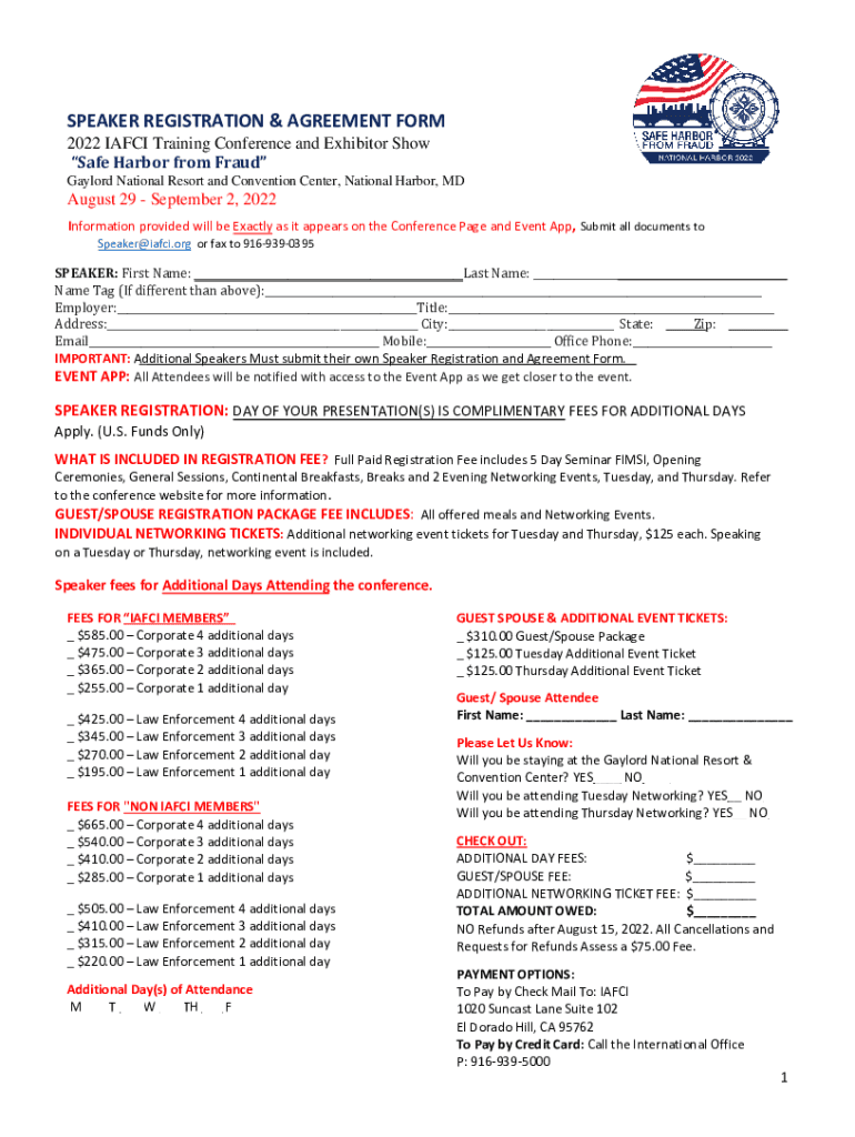 Fillable Online Event Registration Form Template for Speakers - Whova ...
