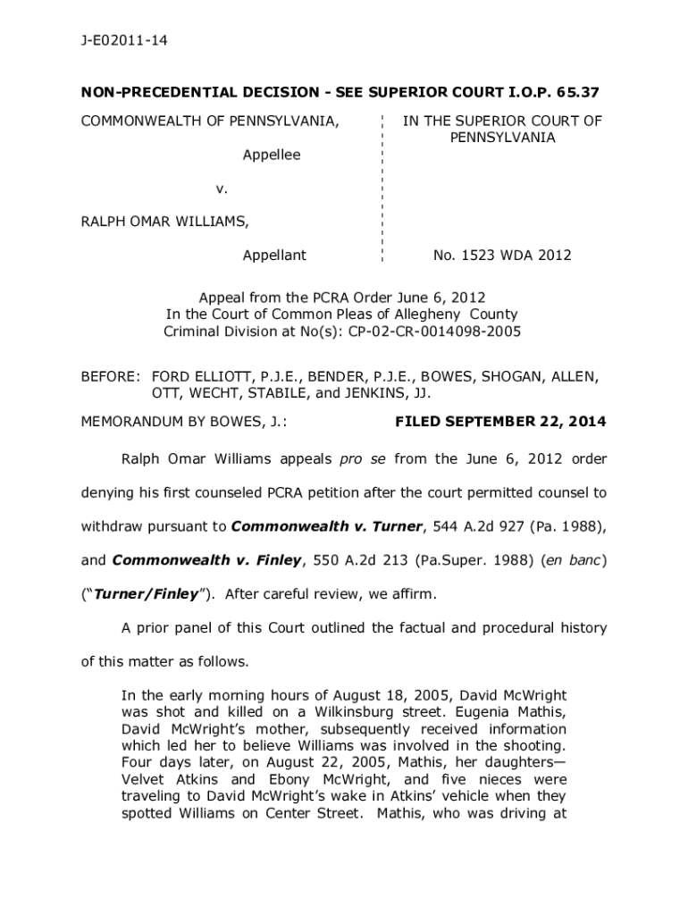 Fillable Online J-E02011-14 NON-PRECEDENTIAL DECISION - SEE SUPERIOR ...
