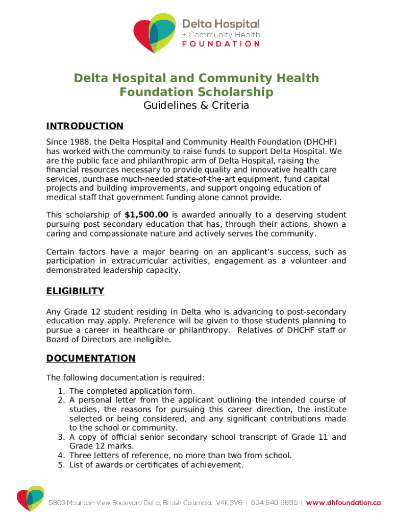 Scholarship - Delta Hospital and Community Health Foundation Doc ...
