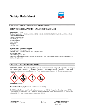 Fillable Online Safety Data Sheet GASOLINE, UNLEADED E-10 Fax Email ...
