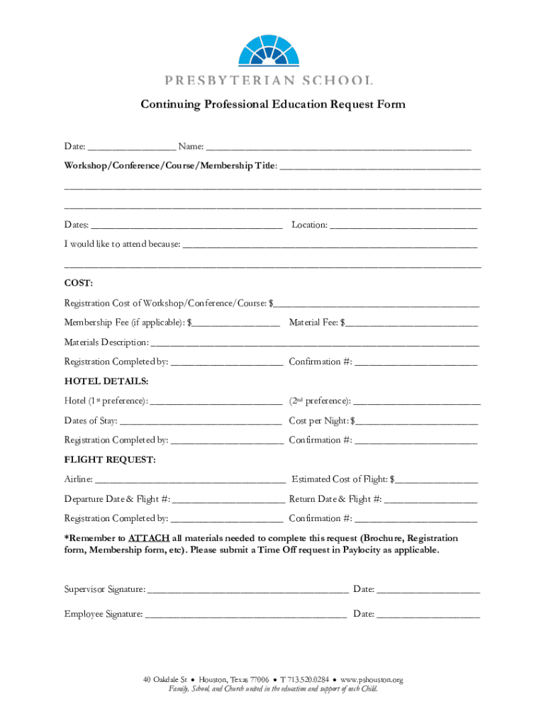 Fillable Online Continuing Professional Education Request Form.docx Fax Email Print - pdfFiller