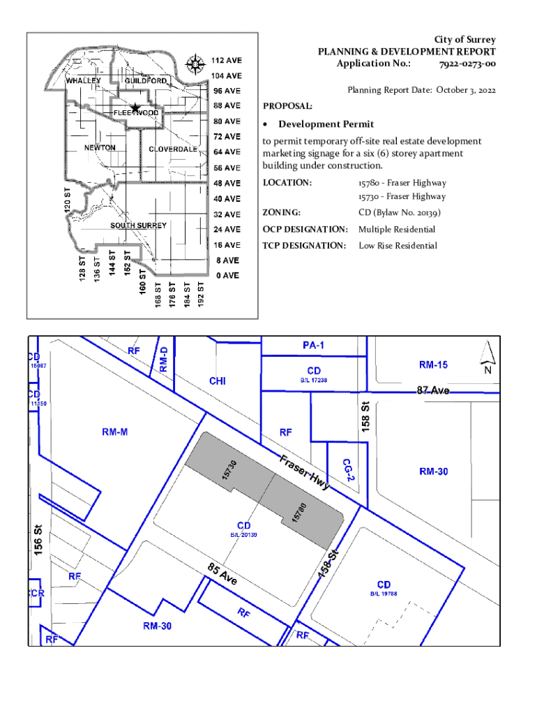 Fillable Online Planning & Development Report Application No.: 7922-0273-00 Fax Email Print ...