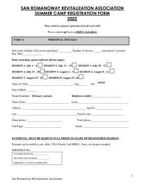 Fillable Online Summer Camp Registration Form Template - Formstack Fax ...