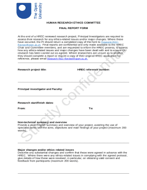 HREC Final Report Doc Template | pdfFiller