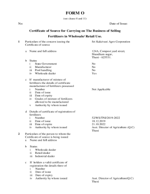 Fillable Online Certificate of Source for carrying on the business of ...