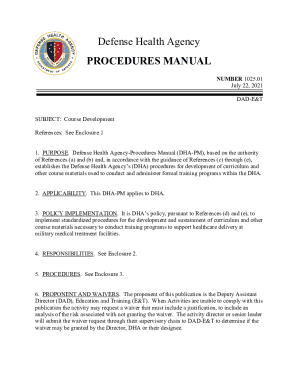 Fillable Online DHA Administrative Instruction (DHA-AI) Template ...