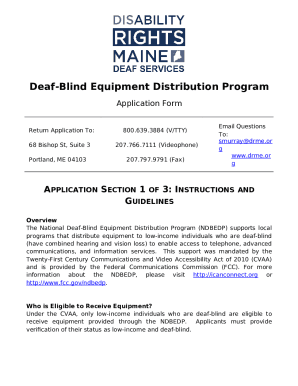 Maine Center on Deafness Equipment Distribution Program Doc Template | pdfFiller