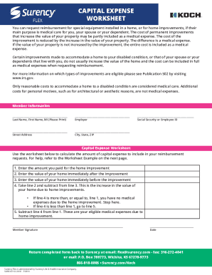 Fillable Online Capital Expenditure Worksheet Instructions - MyFBMC Fax ...