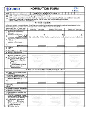 Fillable Online Download Nomination Forms for Change of Nominee ...