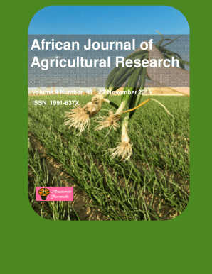 Fillable Online African Journal of Agricultural Research Template ...