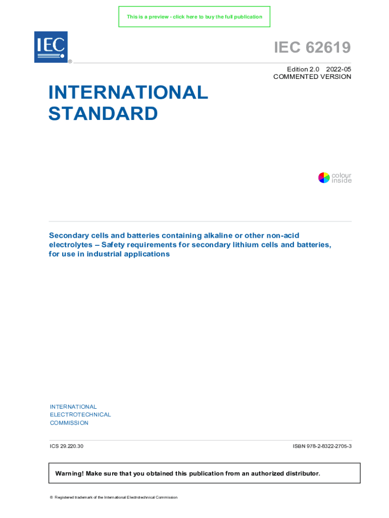 Fillable Online webstore iec IEC 62619 - INTERNATIONAL STANDARD Fax ...