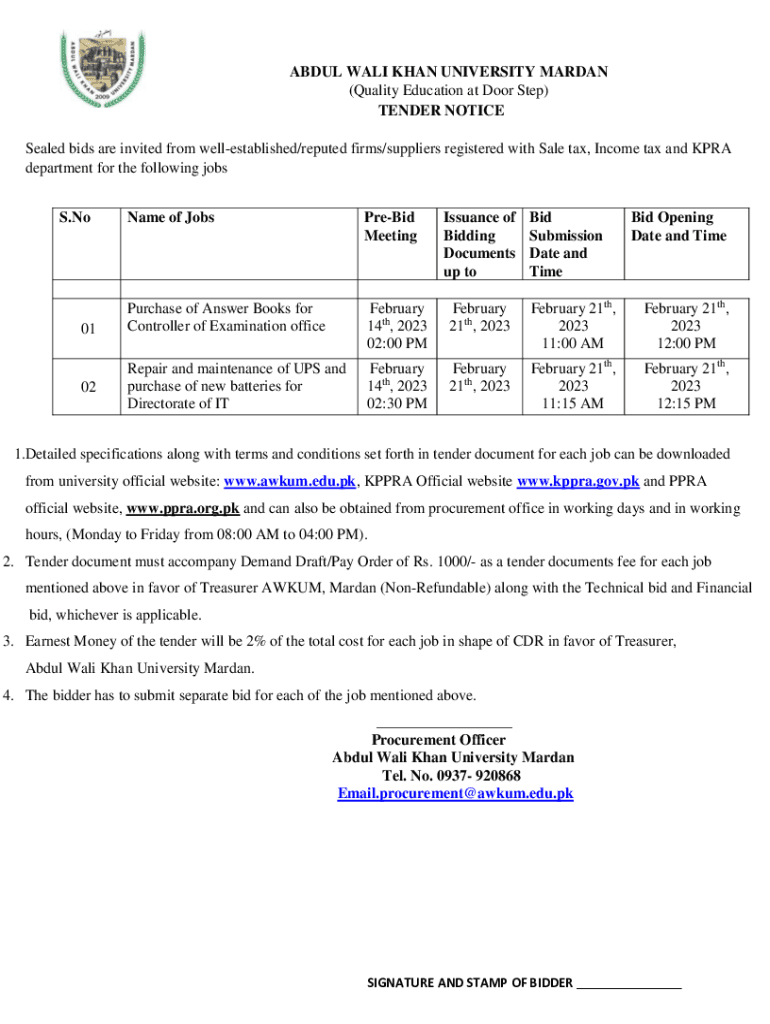 Fillable Online ABDUL WALI KHAN UNIVERSITY MARDAN (Quality ... Fax ...